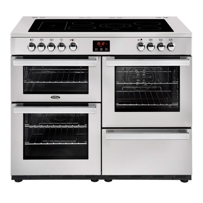 Belling Cookcentre 110E Professional Stainless Steel 110cm Ceramic Range Cooker Stoves Are Us