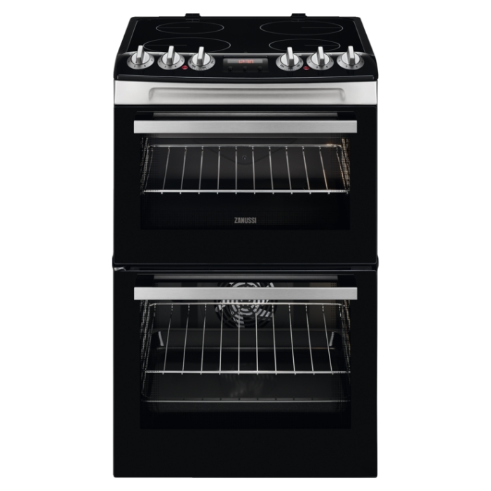 Zanussi ZCV46250XA 55cm Double Oven Electric Cooker Stainless Steel Stoves Are Us