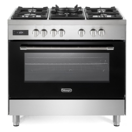 DeLonghi 90cm Single Cavity Dual Fuel Range Cooker | Stainless Steel ...