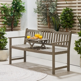 Pacific Lifestyle Richmond Outdoor Bench with Pop Up Table | Antique ...