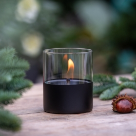 Tenderflame Lilly 10 Tabletop Candle, Black | Stoves Are Us