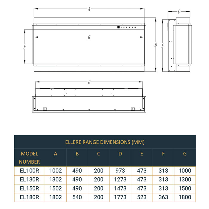 ELLERE EL100R Line Drawing Dimensions